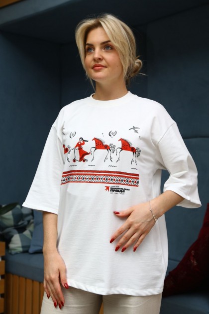 Футболка оверсайз унисекс Kosmos, размер М/L, белая - Магазин - Комсомольская правда